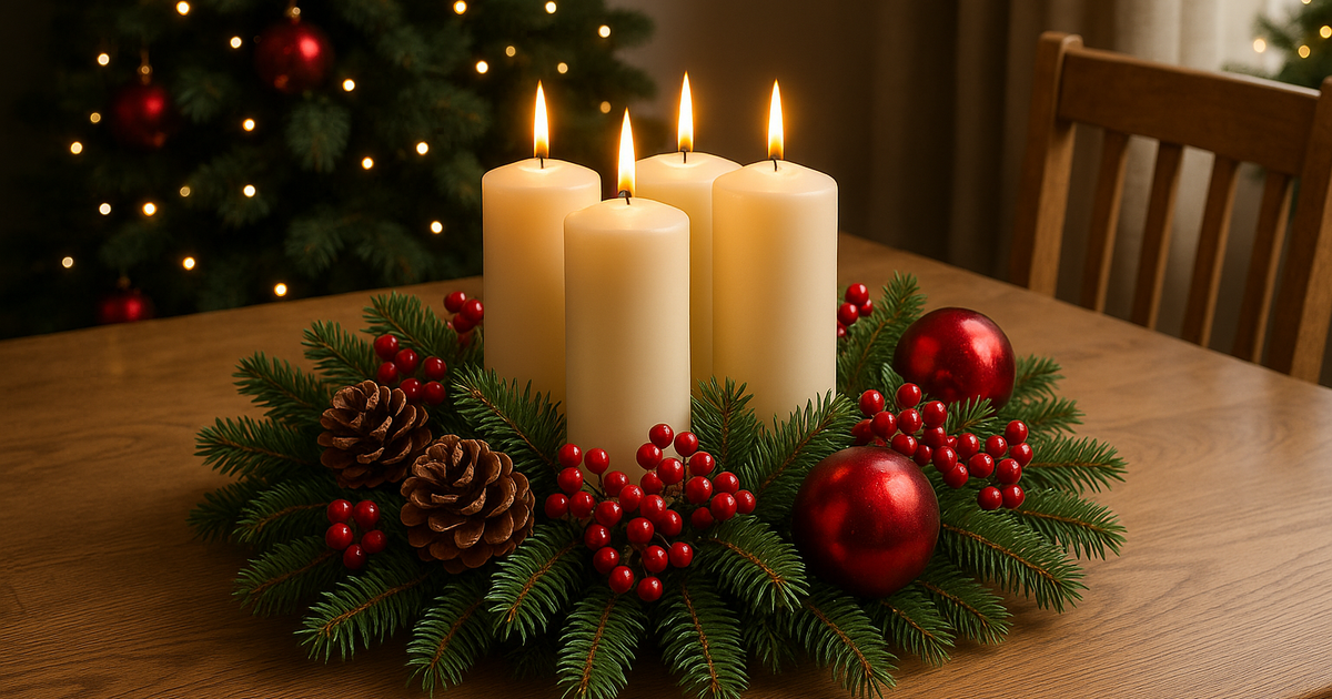 Christmas centerpiece ideas - greenery runners, candle clusters and DIYs